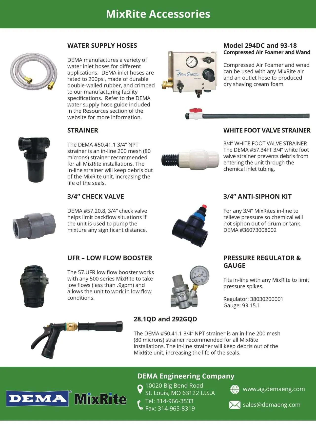 DEMA - MixRite Injector Reference Page